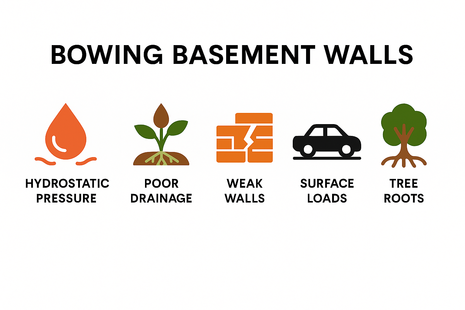 7 Causes and 3 Fixes for Basement Walls Bowing In | ArchitectureCourses.org