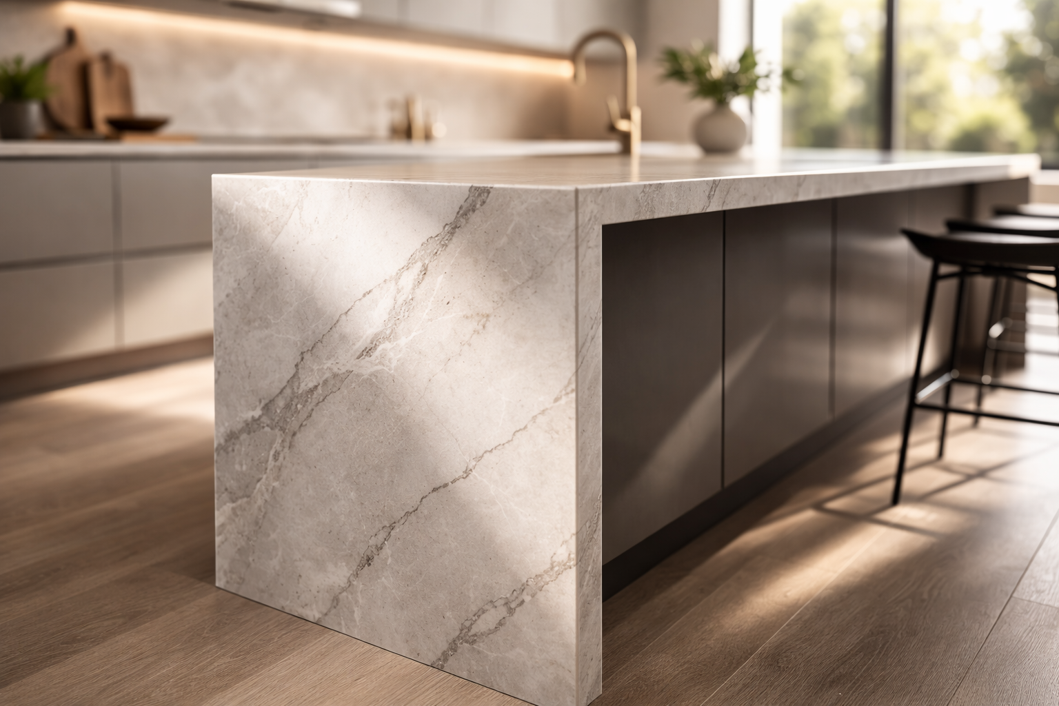 Waterfall Countertop: Smart Layouts for Islands, Peninsulas, and Small ...